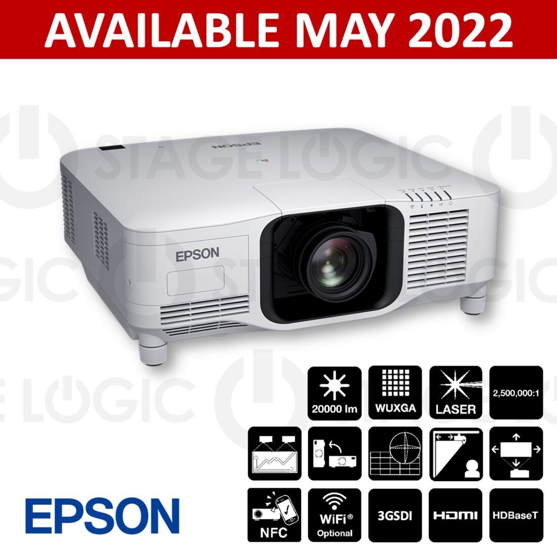 Epson EB-PU2120W Projector (20000 lumens WUXGA Laser) – Stagelogic Ltd – Audio Visual Solutions